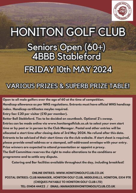 OPEN - Seniors 4BBB Open - Competition Details